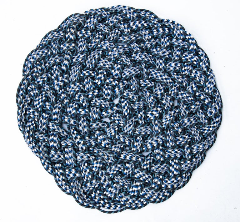 Recycled Nautical Marine Sailing Rope Woven Spot Rug / Mat For Sale at ...