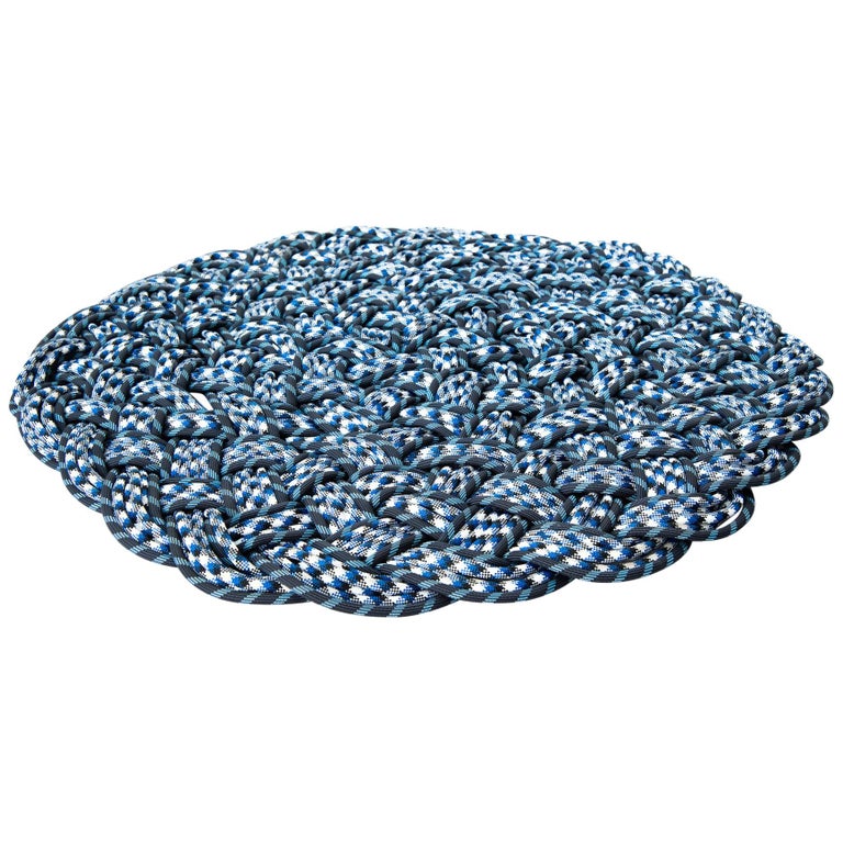 Recycled Nautical Marine Sailing Rope Woven Spot Rug / Mat For Sale at ...