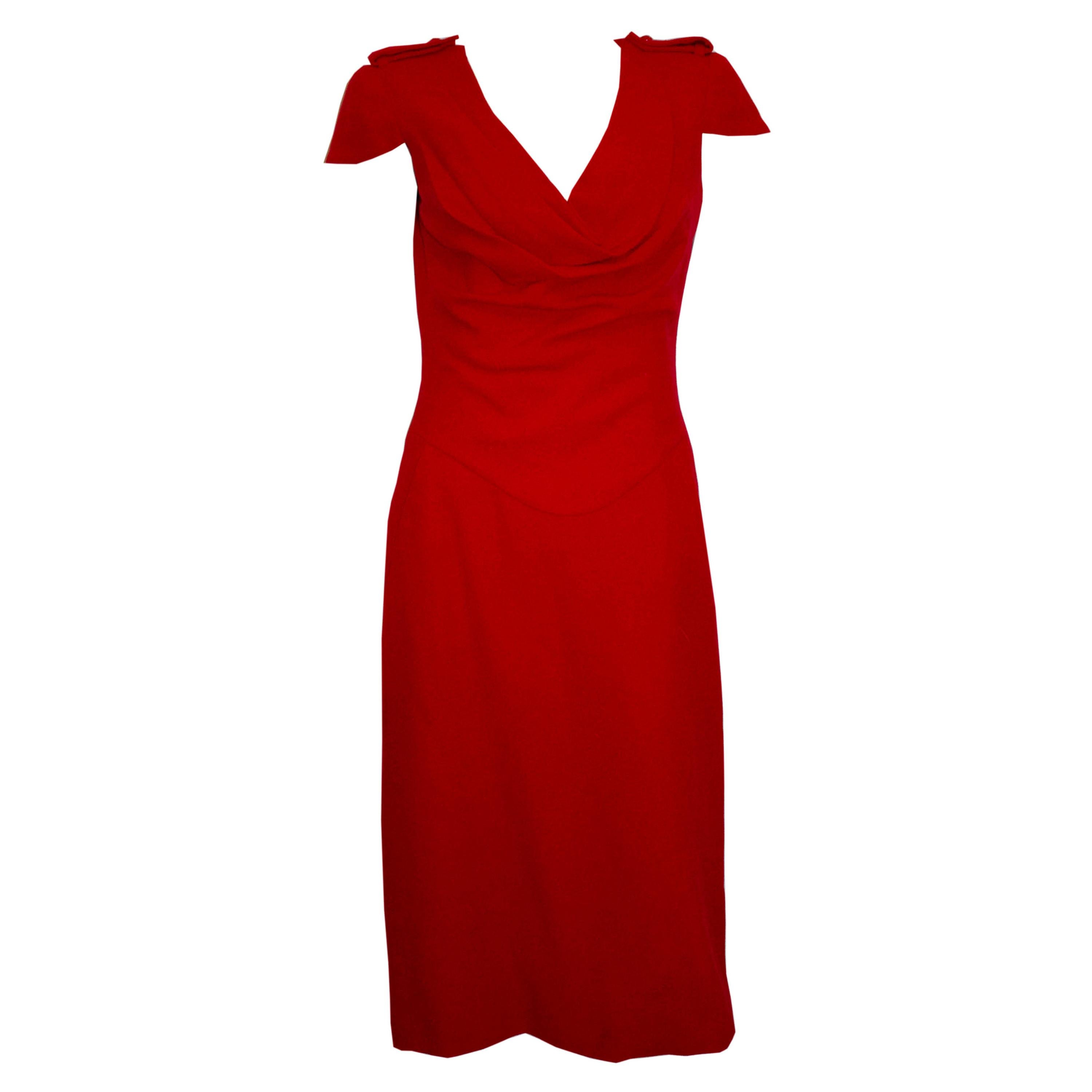 Alexander McQueen Red Wool Tunic Dress at 1stDibs | red wool dress ...