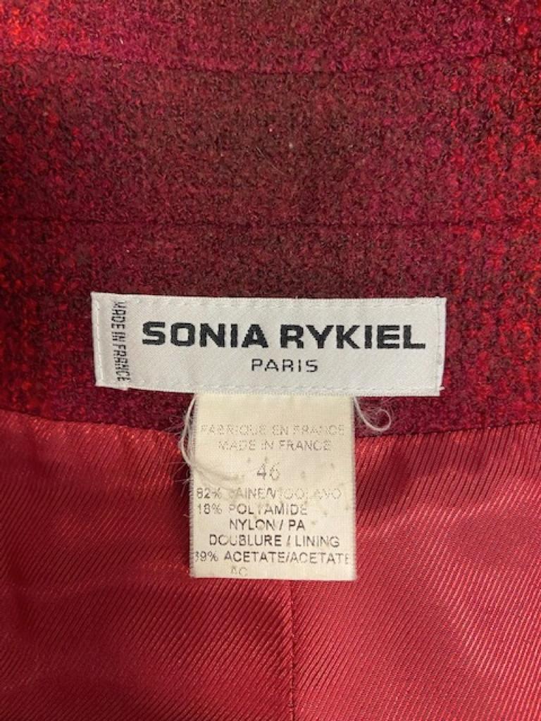 Red and black check wool trouser- suit ensemble Sonia Rykiel For Sale ...