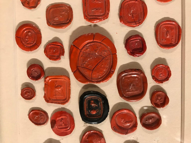 Red and Black Wax Intaglio Seal Collection, Set of Four at 1stDibs