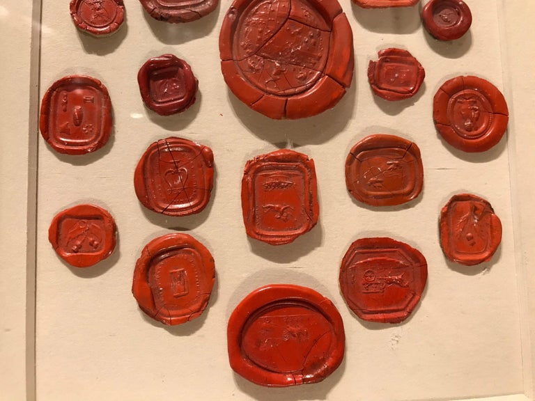 Red and Black Wax Intaglio Seal Collection, Set of Four at 1stDibs