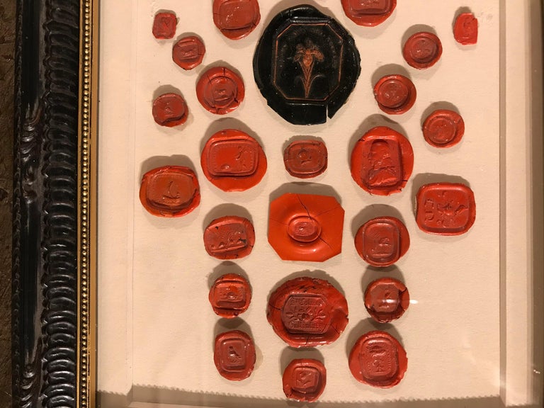 Red and Black Wax Intaglio Seal Collection, Set of Four at 1stDibs