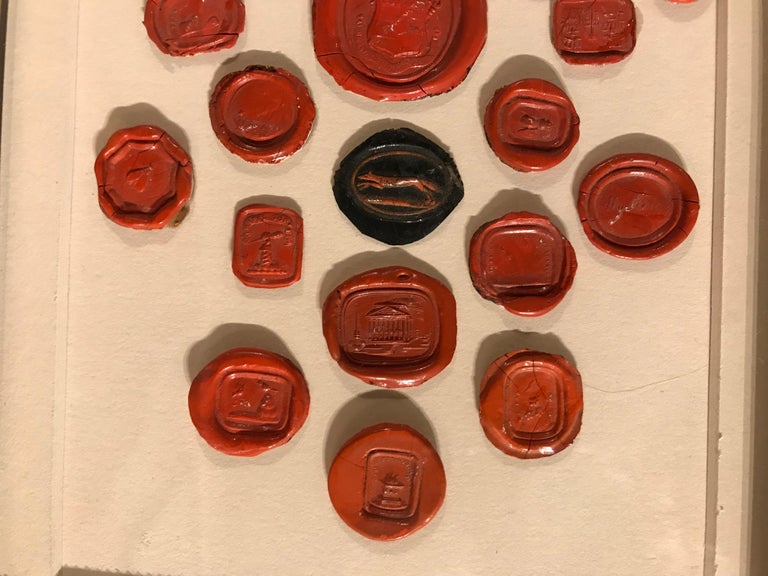Red and Black Wax Intaglio Seal Collection, Set of Four at 1stDibs
