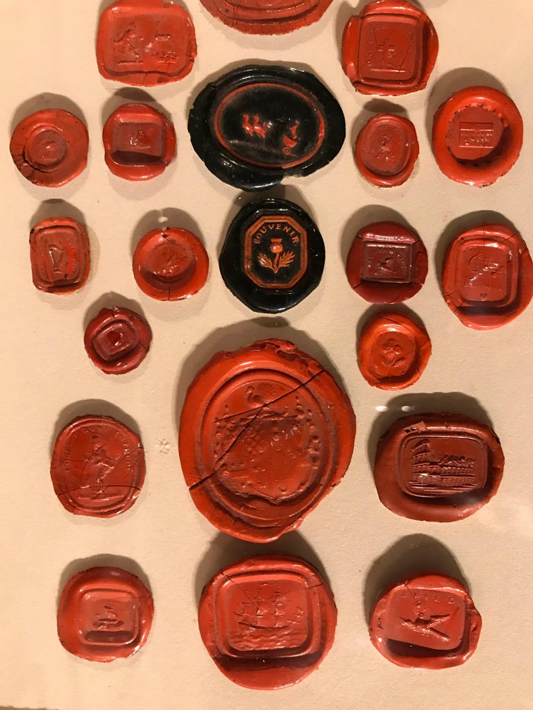 Red and Black Wax Intaglio Seal Collection, Set of Four at 1stDibs