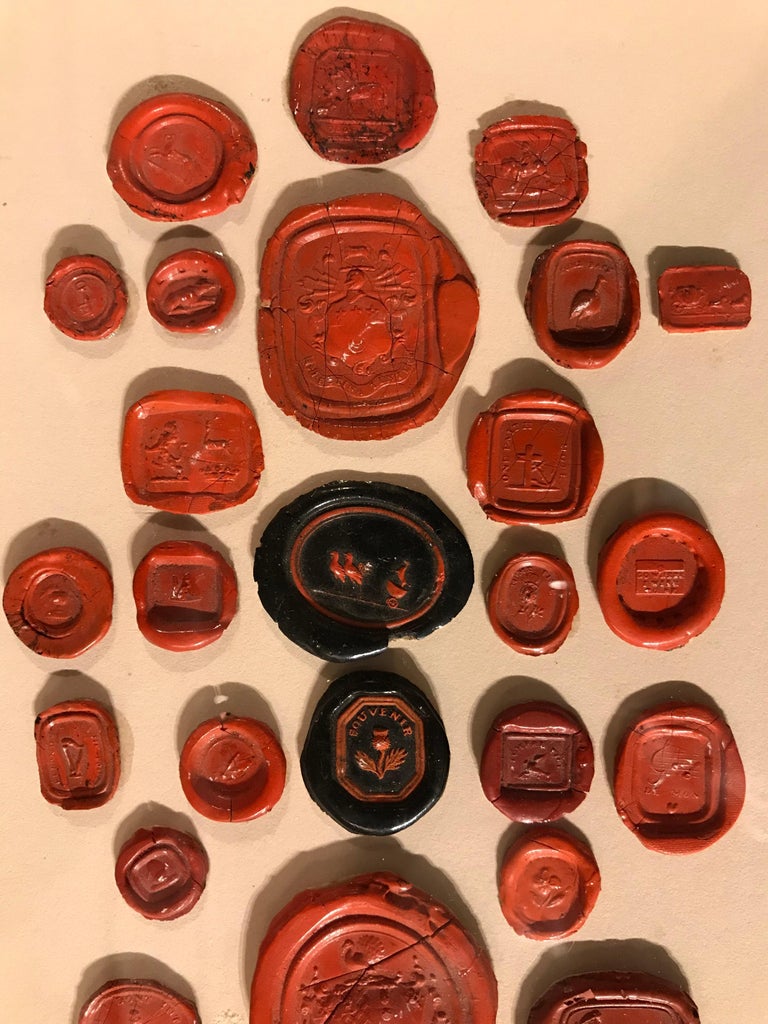 Red and Black Wax Intaglio Seal Collection, Set of Four at 1stDibs