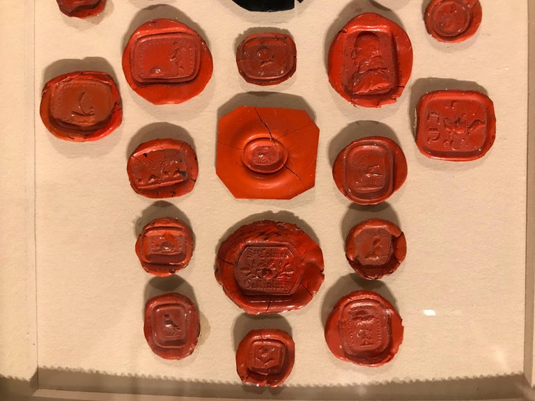 Red and Black Wax Intaglio Seal Collection, Set of Four at 1stDibs