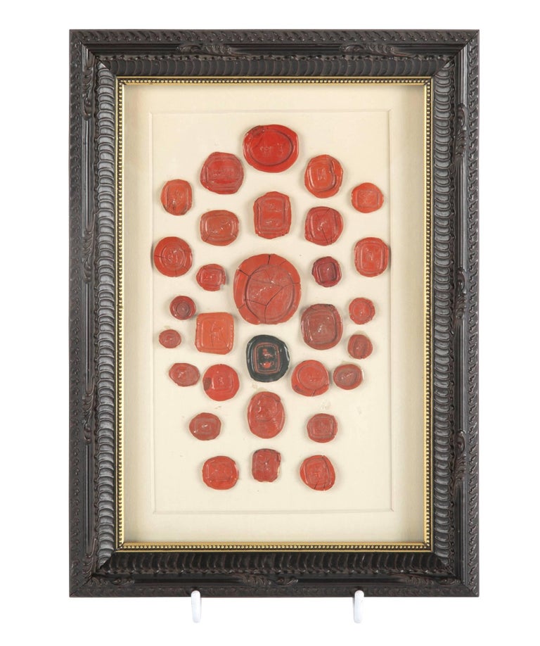 Red and Black Wax Intaglio Seal Collection, Set of Four at 1stDibs
