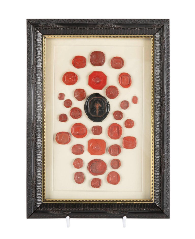 Red and Black Wax Intaglio Seal Collection, Set of Four at 1stDibs