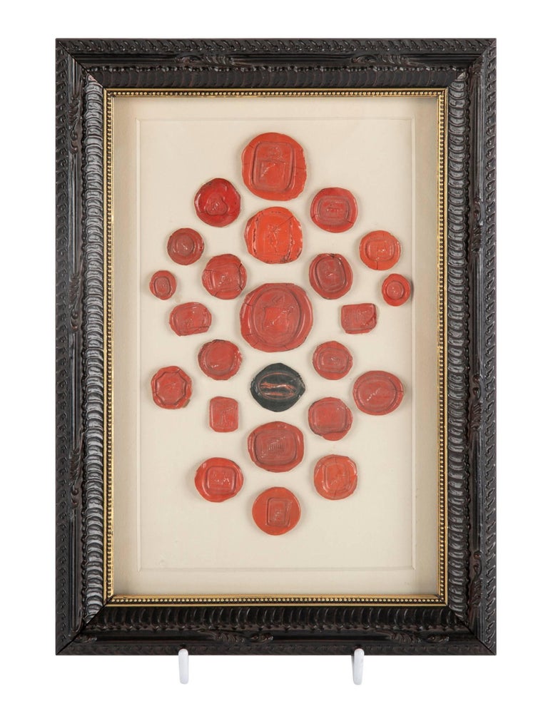 Red and Black Wax Intaglio Seal Collection, Set of Four at 1stDibs