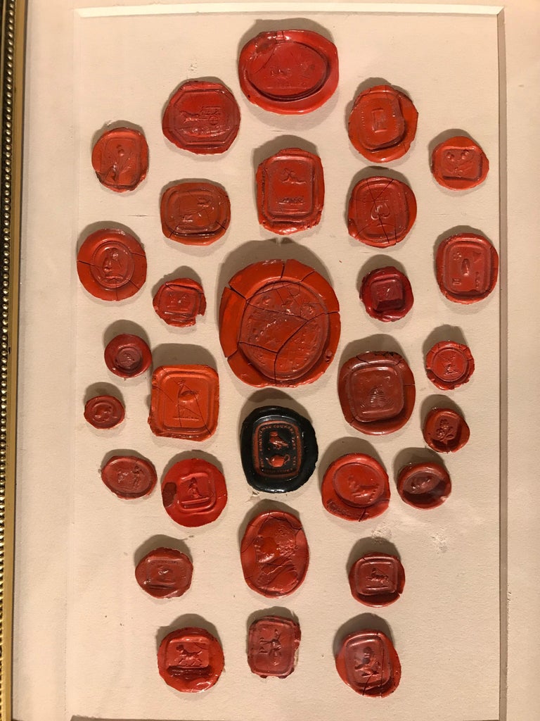 Red and Black Wax Intaglio Seal Collection, Set of Four at 1stDibs