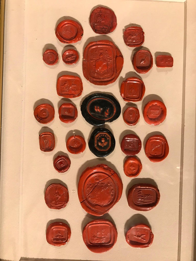 Red and Black Wax Intaglio Seal Collection, Set of Four at 1stDibs