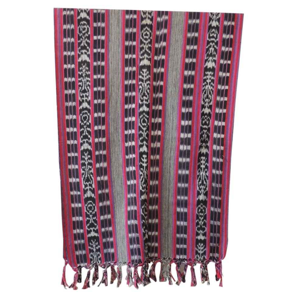 Orange and Black Ikat Textile Panel For Sale at 1stDibs