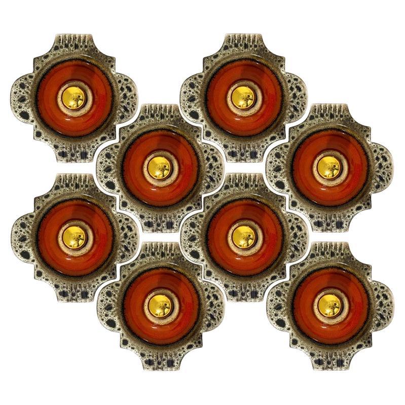 Brown Ceramic Wall Lights by Hustadt Keramik, Germany, 1970 For Sale at ...
