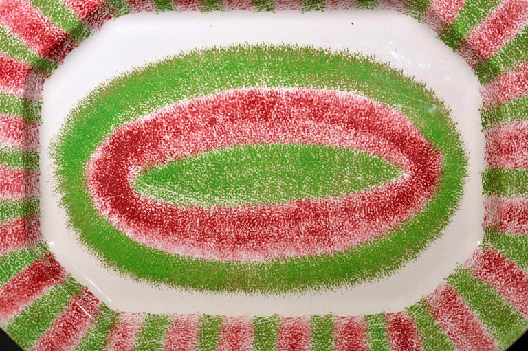 Red and Green Large Spatterware Dish, Northern English or Scottish at ...