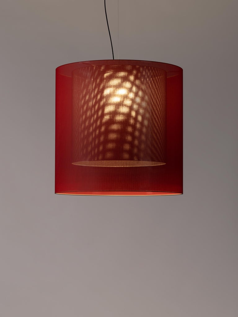 Red and Grey Moaré Xl Pendant Lamp by Antoni Arola For Sale at 1stDibs