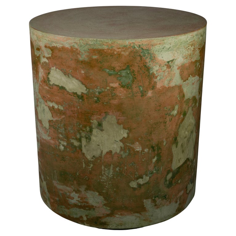 Abstract Round Concrete Side Table, 'Ares Venetian' For Sale at 1stDibs