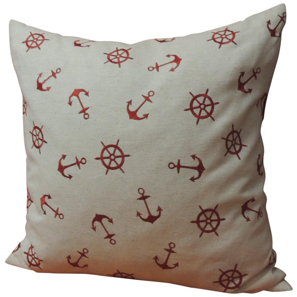 Handcrafted Embroidered Ribbon Work Pillow Ombré Red For Sale at 1stDibs