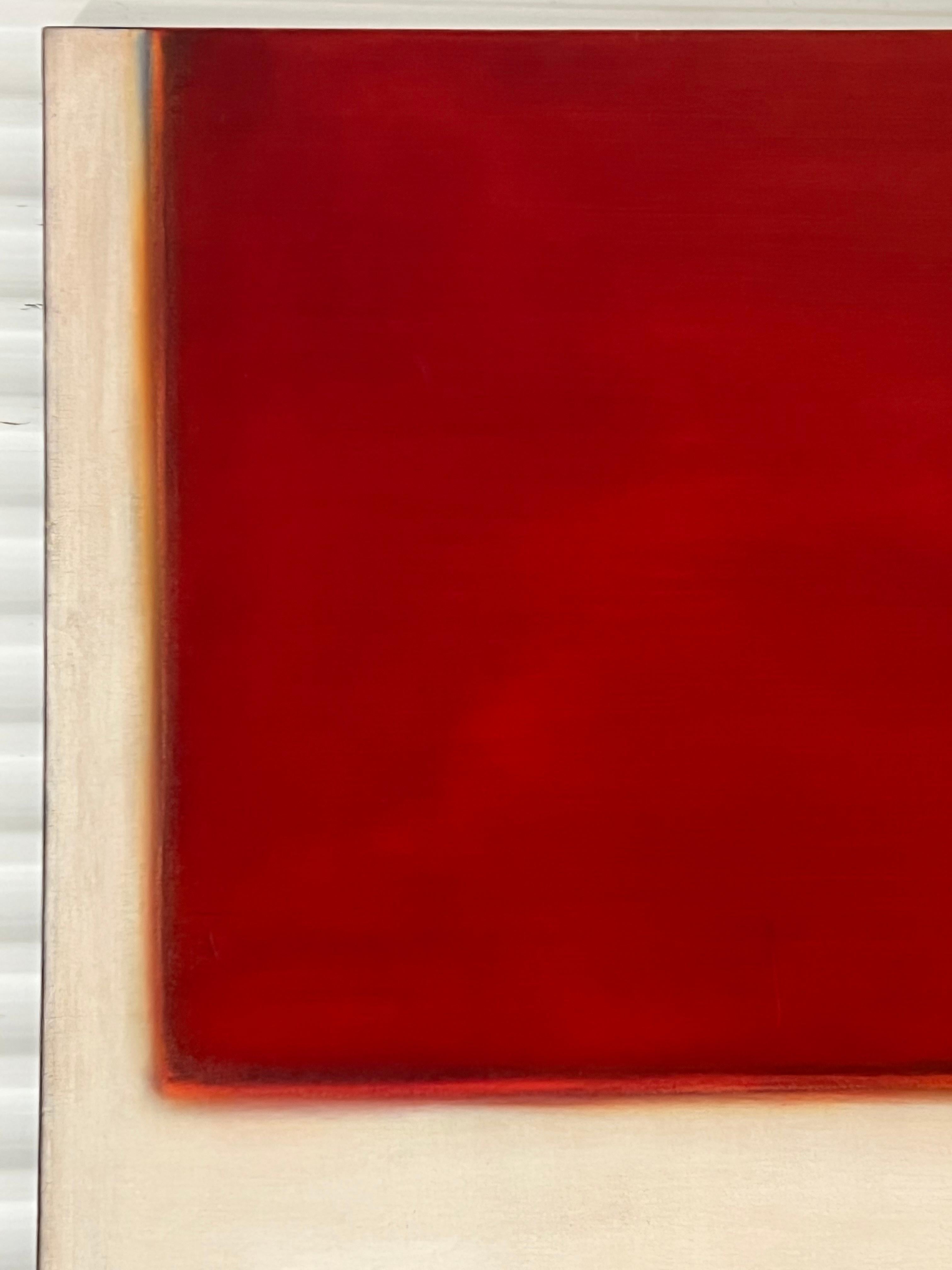 Red and White Abstract Oil Painting by Lutz For Sale at 1stDibs