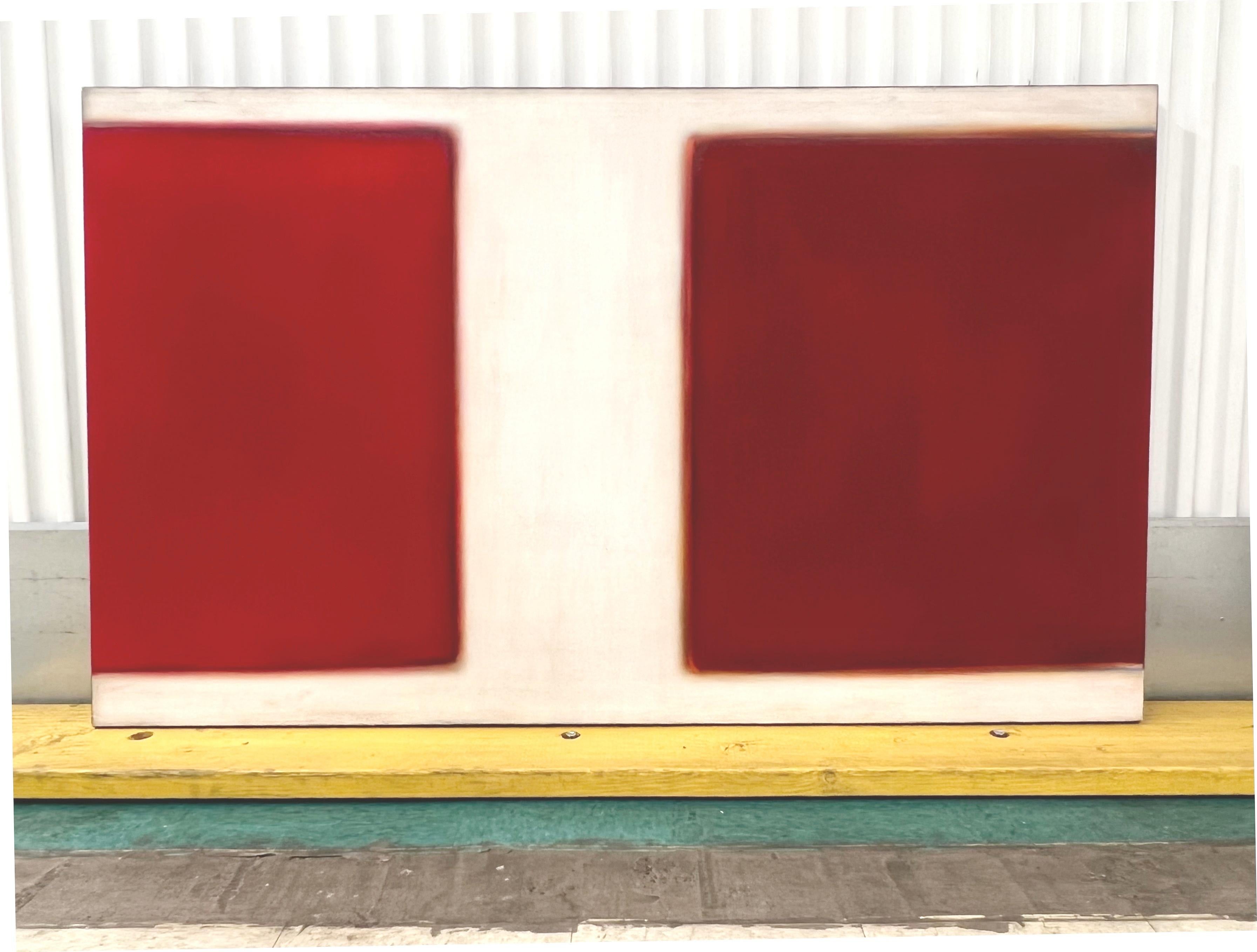 Antique Stage Prop Oil Painting Red White and Blue Swags For Sale at ...