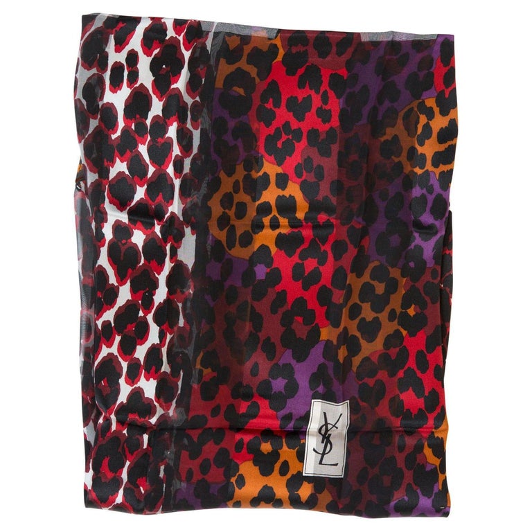 YSL Yves Saint Laurent Animal Silk Shawl For Sale at 1stDibs