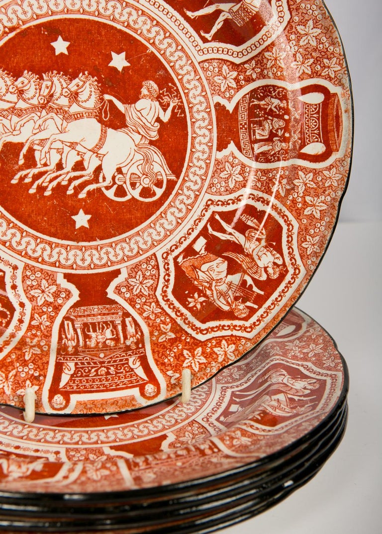 Red Antique Greek Ware Dishes Eight in a Neoclassical Pattern in Stock ...