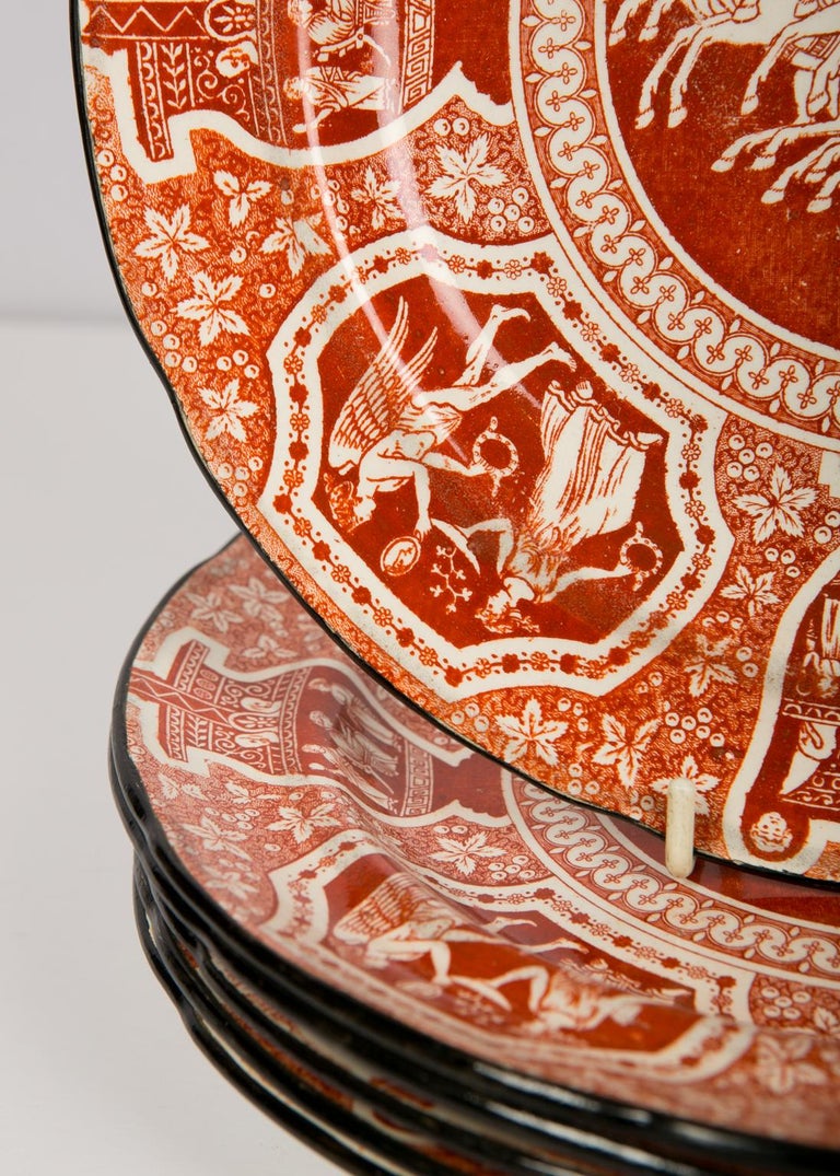 Red Antique Greek Ware Dishes Eight in a Neoclassical Pattern in Stock ...