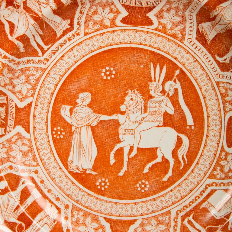 Red Antique Greek Ware Dishes Eight in a Neoclassical Pattern in Stock ...