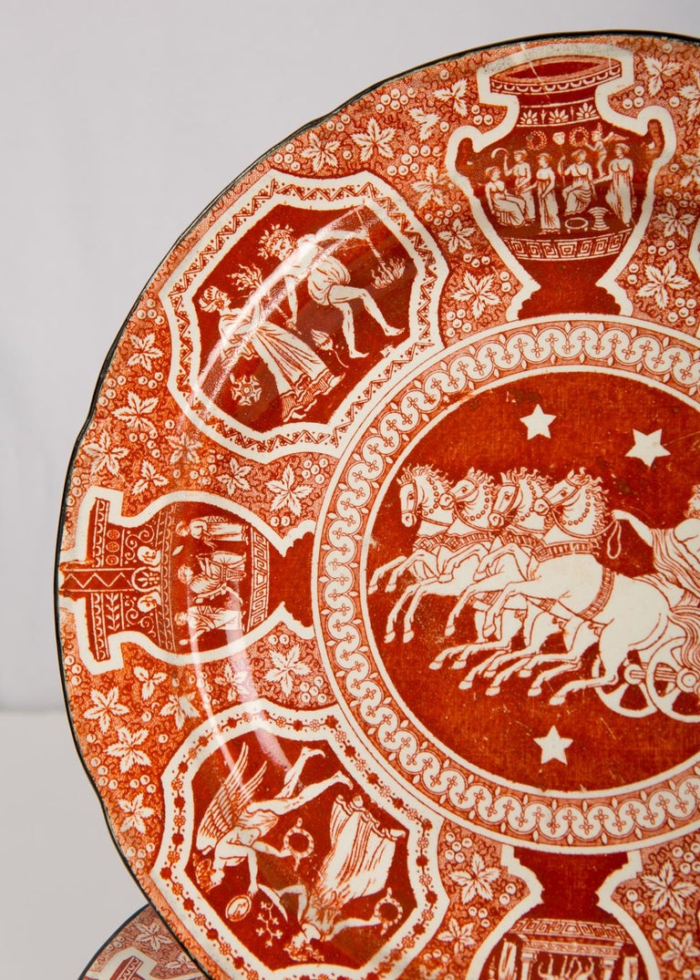 Red Antique Greek Ware Dishes Eight in a Neoclassical Pattern in Stock ...