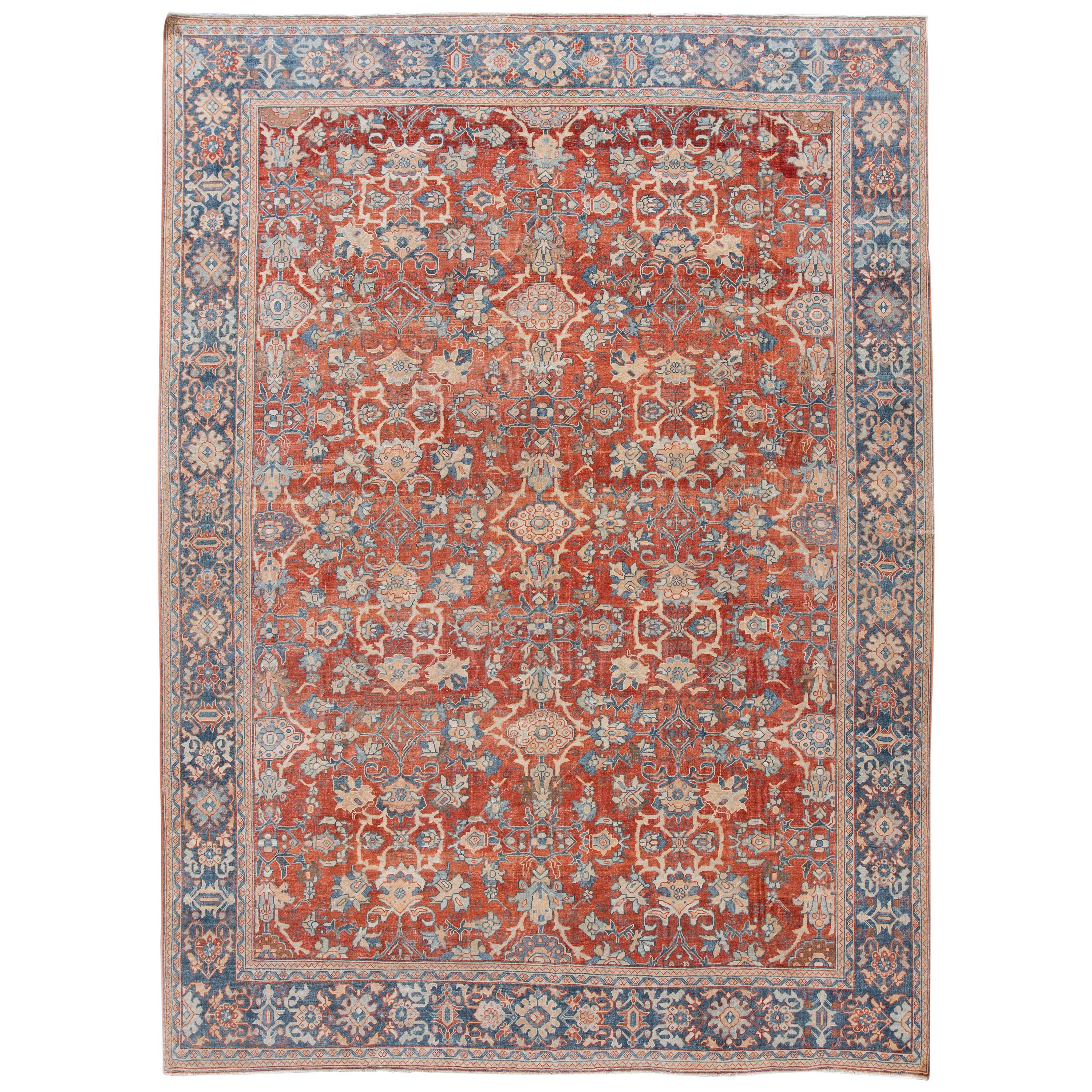 Antique Bakhtiary Red Handmade Wool Rug at 1stDibs
