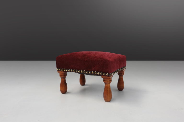 Red Art Deco Stool Ca.1930 For Sale at 1stDibs