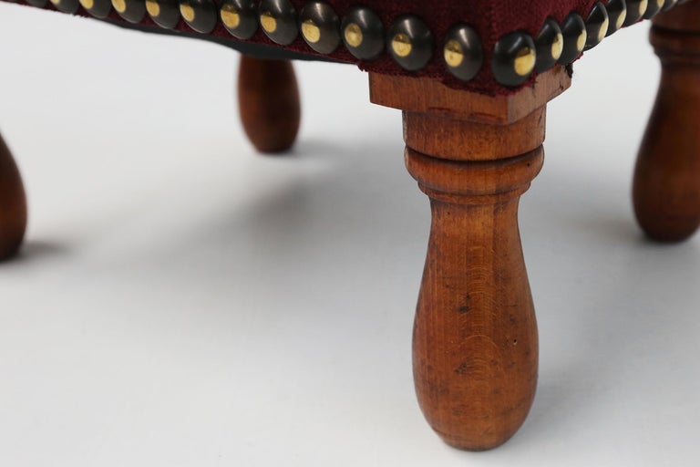 Red Art Deco Stool Ca.1930 For Sale at 1stDibs