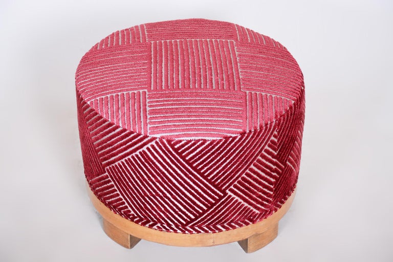 Red Art Deco Stool, Made in the 1920s, Fully Restored at 1stDibs