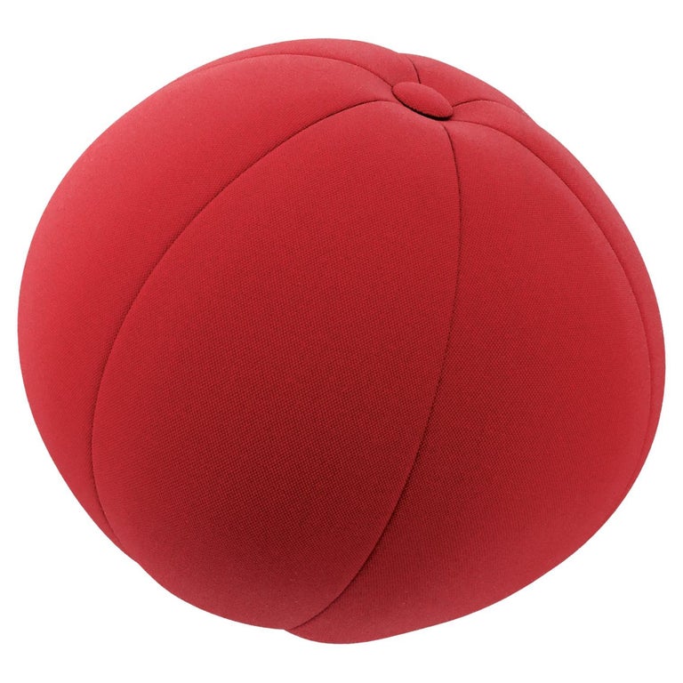 Red Ball Pillow, Bouclé Fabric For Sale at 1stDibs