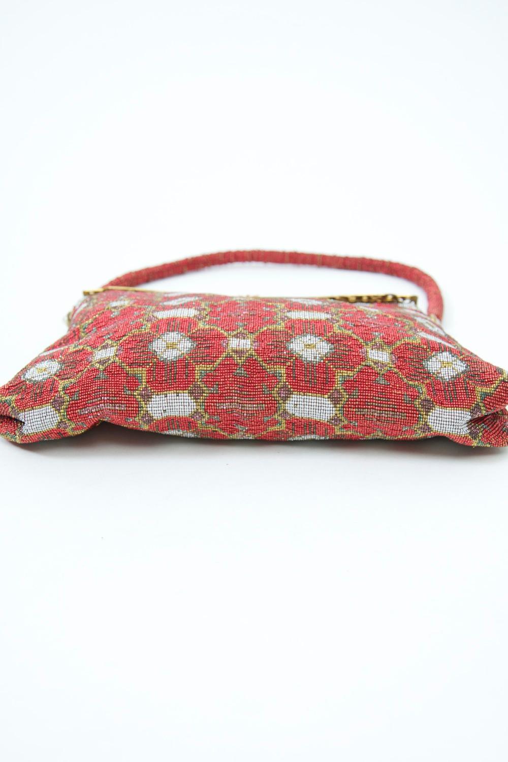 Red Beaded Evening Bag, France For Sale at 1stDibs | red beaded bag ...