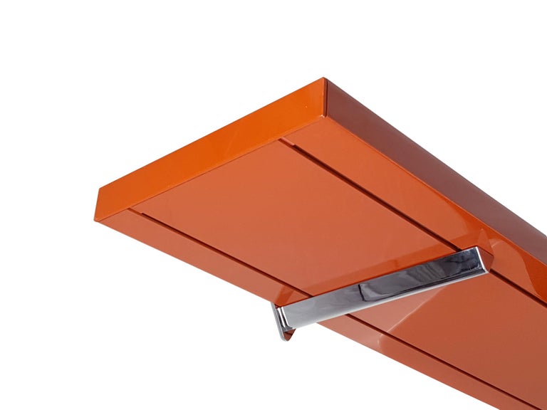 Red Brick Plastic and Chrome Plated Metal Shelves by Elco For Sale at ...