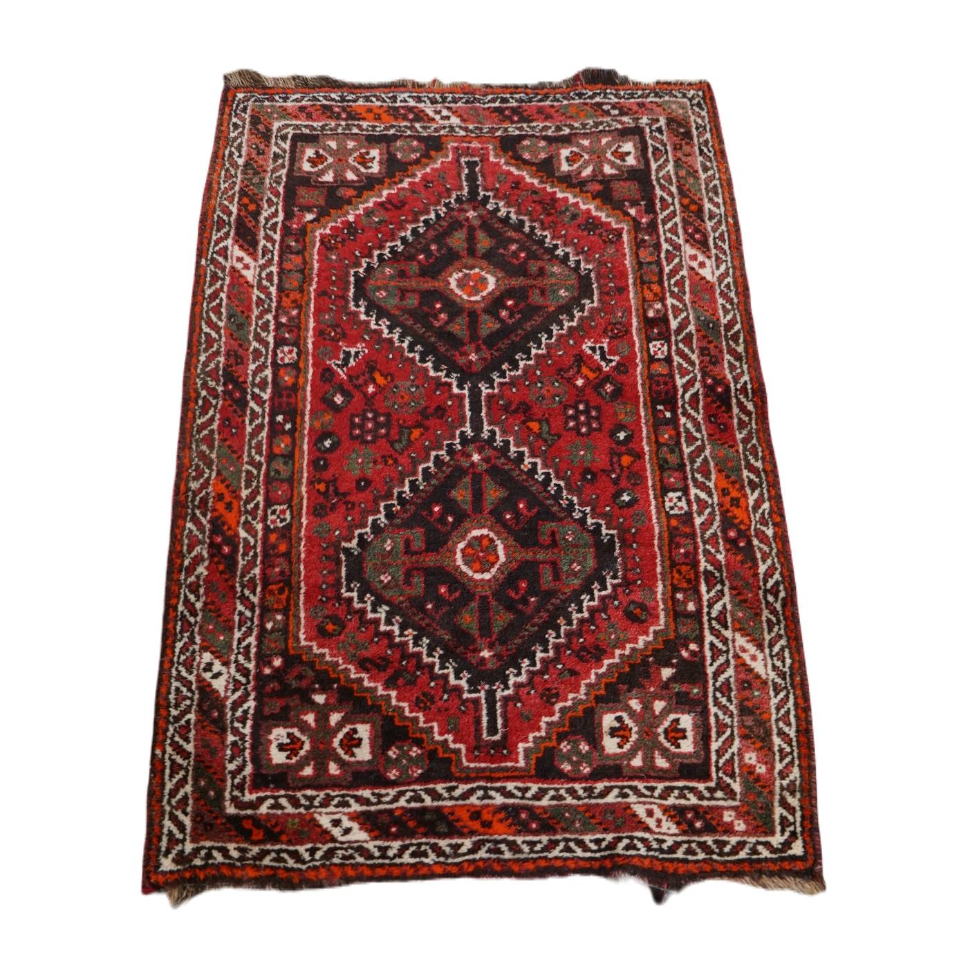 Red/brown vintage oriental style old carpet 135x87cm For Sale at 1stDibs