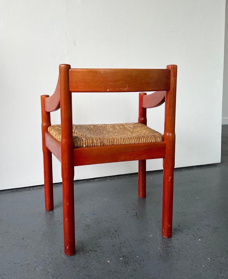 Red Carimate Carver Chair Vico Magistretti For Sale at 1stDibs