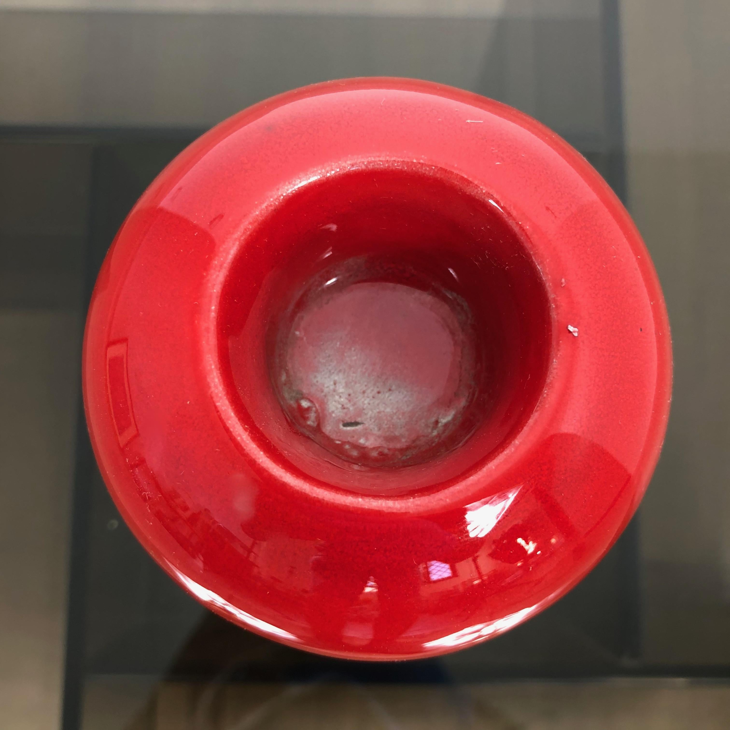 Red Ceramic Candleholder by Liisi Beckmann for Gabbianelli, Italy ...