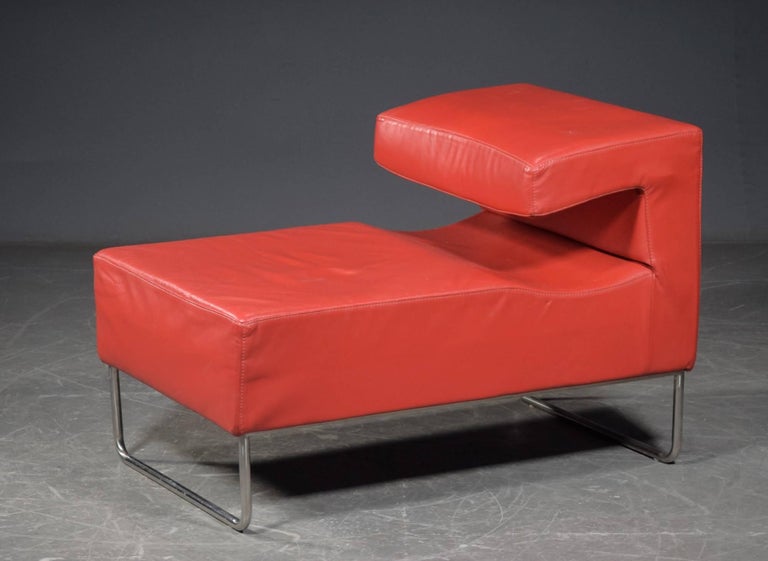 Red Chaise Longue Chair For Sale at 1stDibs