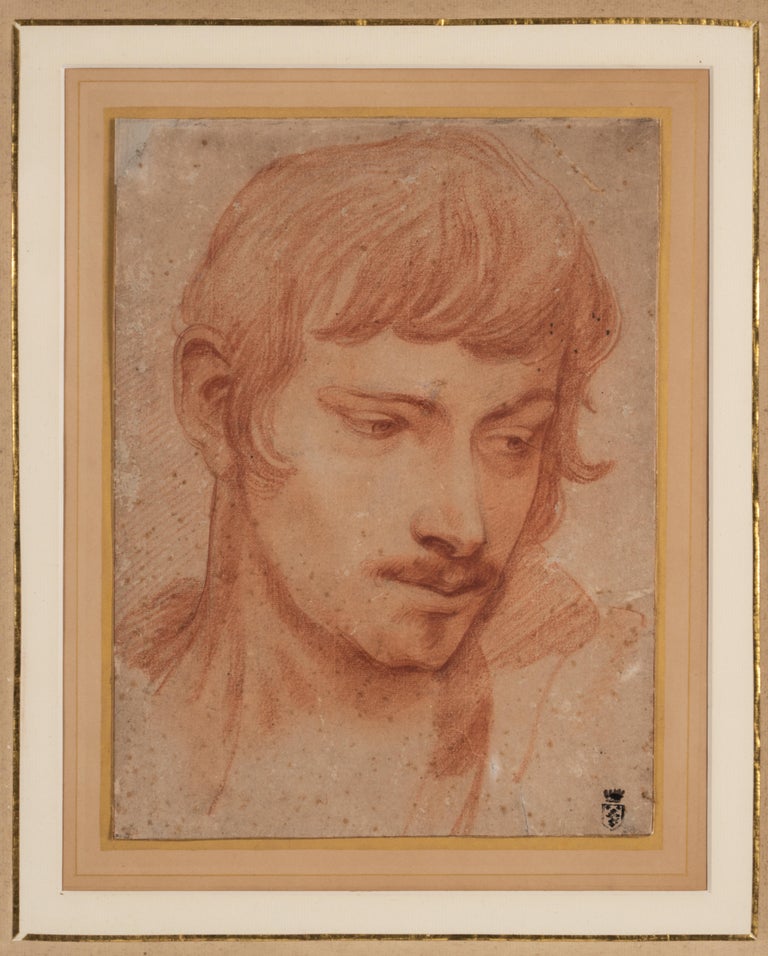 Red Chalk Study of a Young Man, 17th Century Italian School at 1stDibs