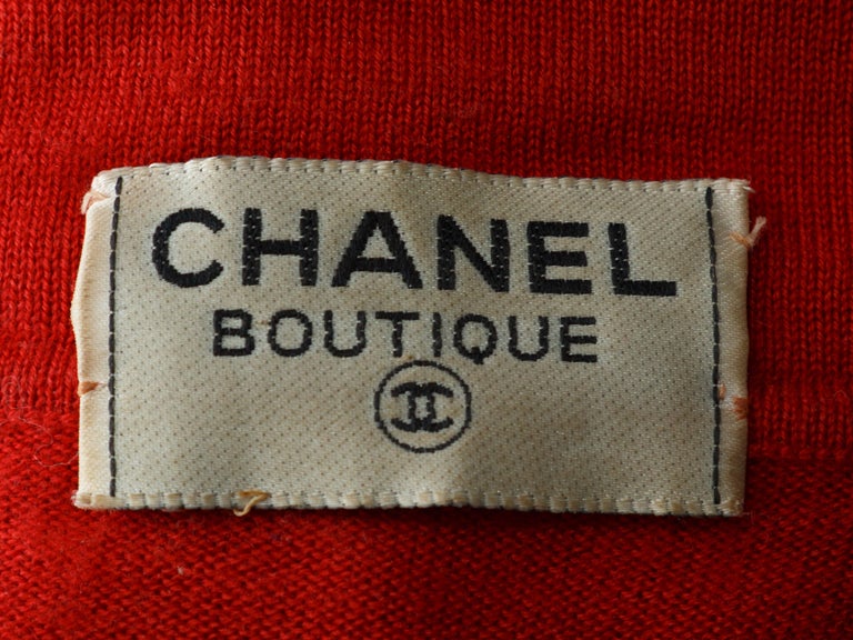Red Chanel Boutique Long Sleeve Knit Top at 1stDibs