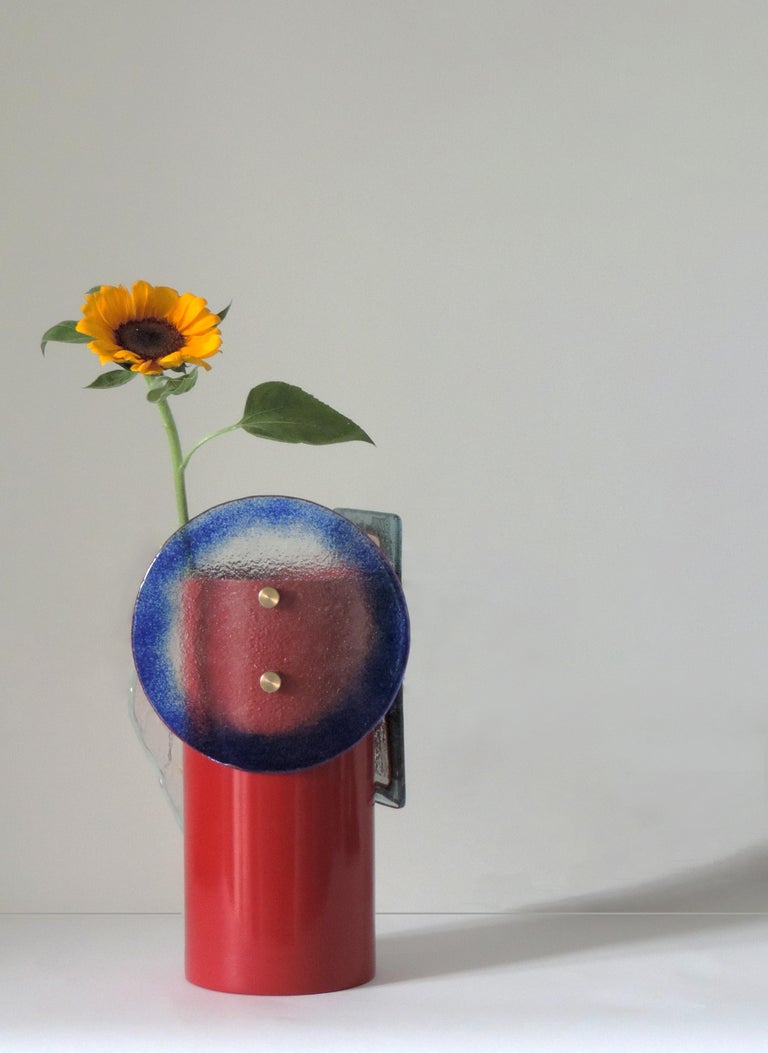 Red Chroma Vase by Saccal Design House For Sale at 1stDibs