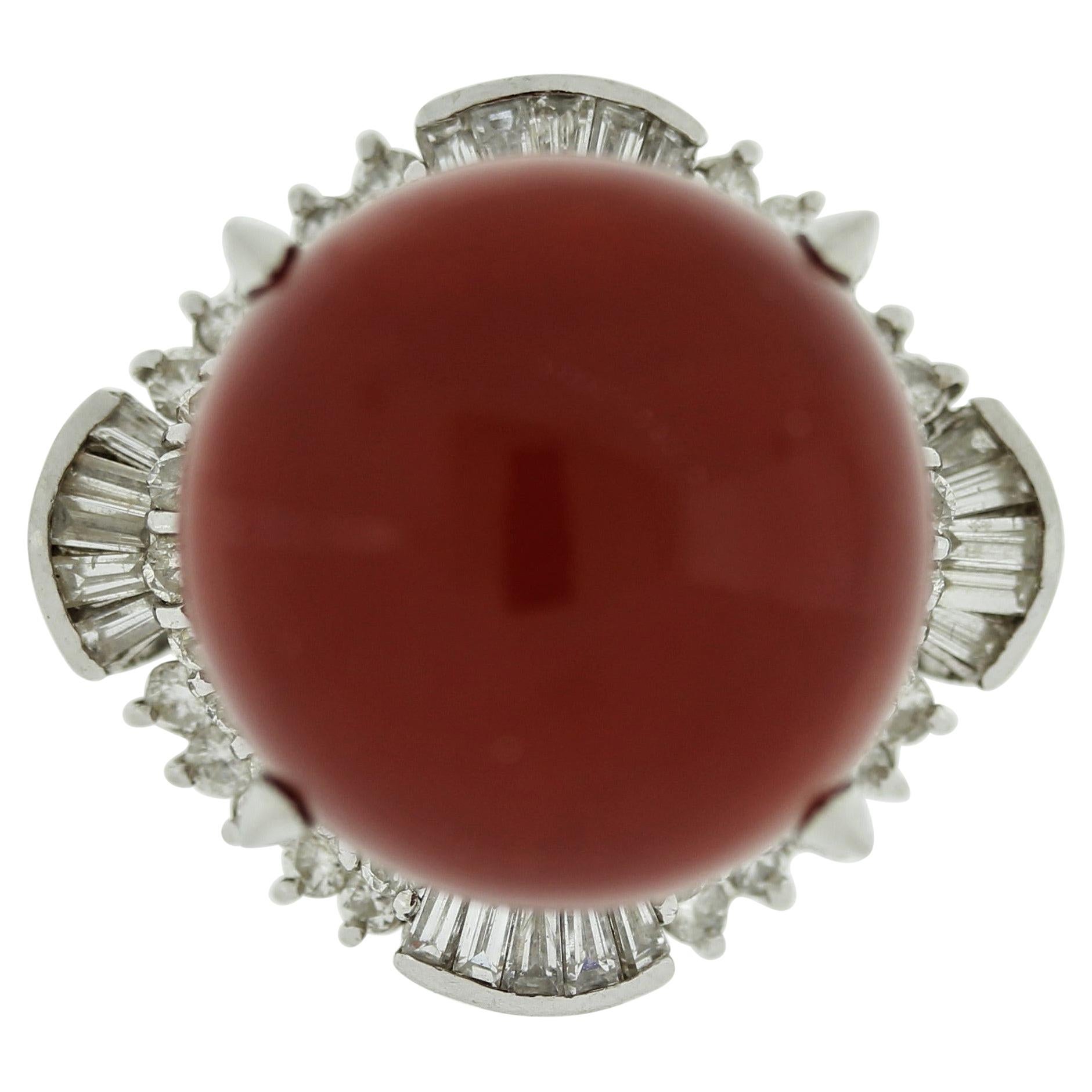 Chantecler of Capri Red Coral and Diamond Ring at 1stDibs | coral and ...