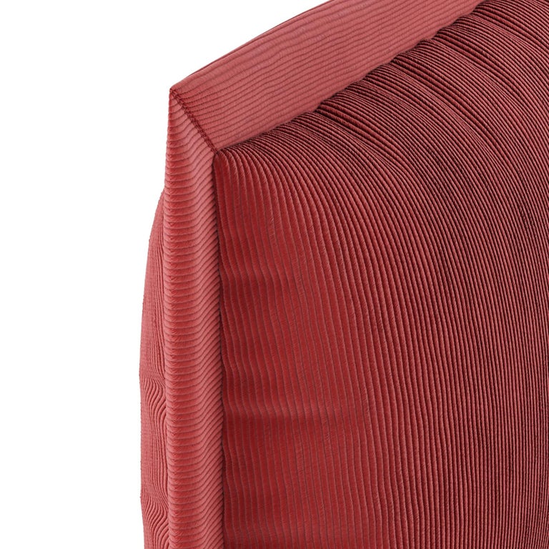 Red Corduroy Decorative Throw Pillow, Mid-Century Modern Red Cushion ...