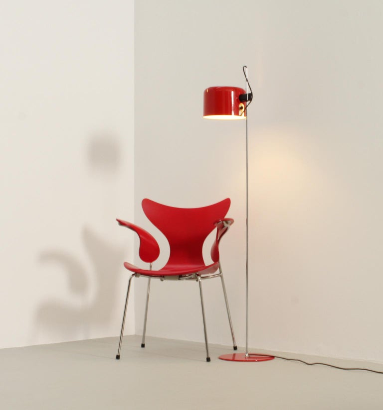 Red Coupé Floor Lamp by Joe Colombo for Oluce at 1stDibs