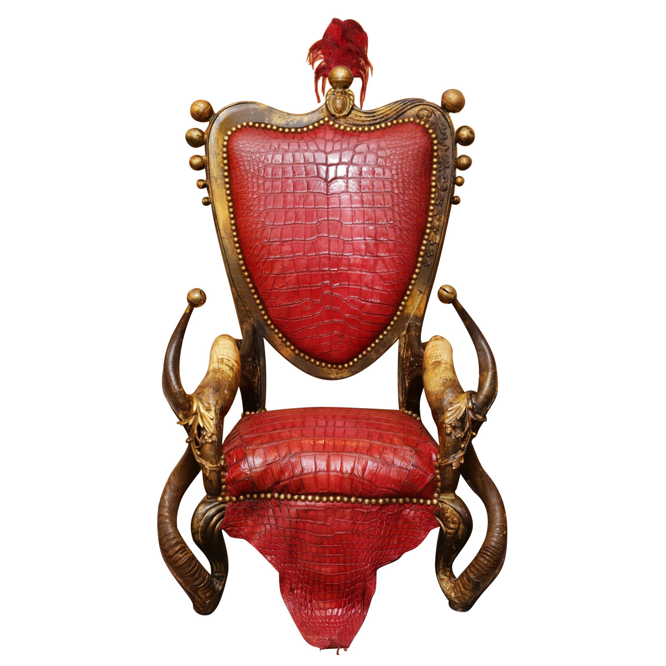 Red Alligator Armchair at 1stDibs