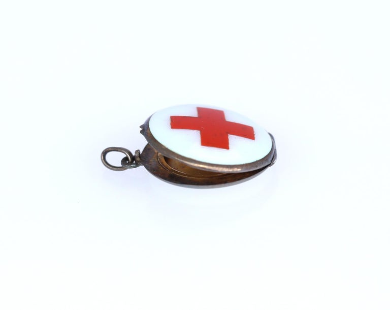 Red Cross Enamel Pendant Original Box, 1920 For Sale at 1stDibs