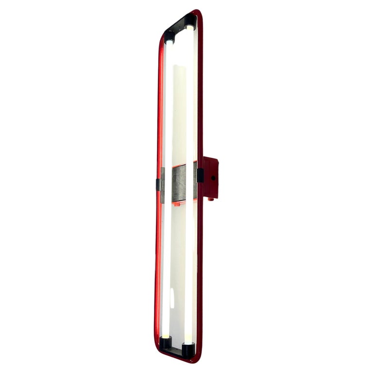 Red Double Neon Wall Light by Gian N. Gigante for Zerbetto, 1980s For ...