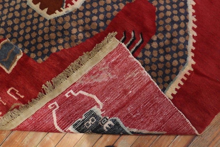 Red Dragon Chinese Vintage Rug For Sale at 1stDibs